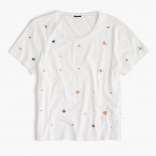 J. Crew - Embellished floral T shirt