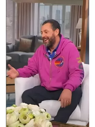 Vanson JACKETS - Good Morning America 2025 Adam Sandler Pink Hoodie
