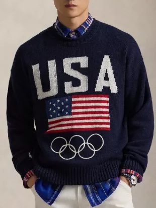 Wilson Jackets - Team USA Olympic 2026 Evan Bates Blue Jumper