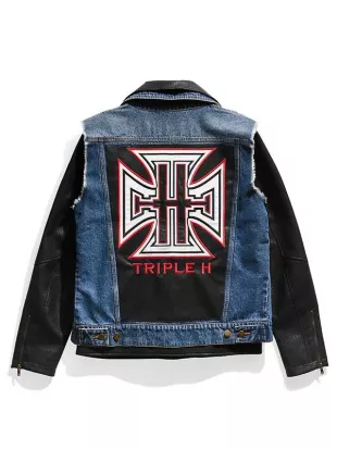 all american jacket - WWE Triple H Unisex Denim Leather Jacket