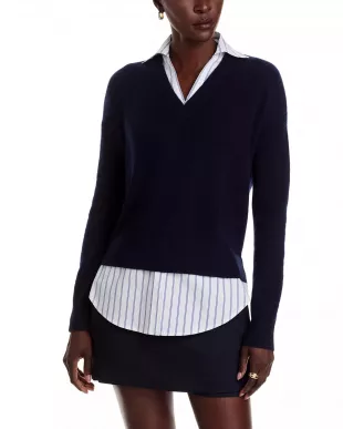 C by Bloomingdale - 100% Cashmere Layered Look Sweater