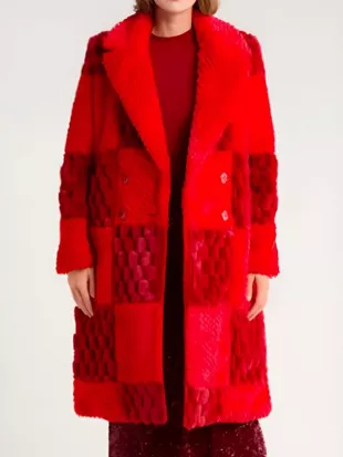 Jacket Hub - Elsbeth S03 Carrie Preston Check Pattern Long Coat