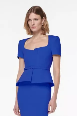 Roland Mouret - Belted Silk-blend Crepe Peplum Midi Dress