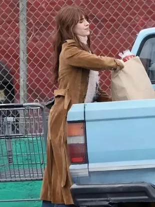 Wilson Jackets - Here Comes The Flood Daisy Edgar-Jones Brown Long Coat