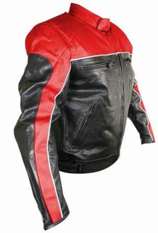MyLeather - Men’s Black and Red Racer Motorcycle Jacket