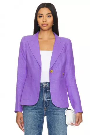 Cinq à Sept - Floral Mixed Media Scrunched Cheyenne Blazer