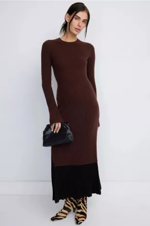 naadam - Cashmino Layered Crew Neck Dress