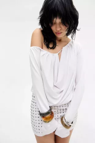 Jaded London - Draped Mini Dress With Stud Skirt