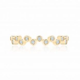 birks - Birks Iconic ™ Stackable Yellow Gold and Diamond Splash Ring