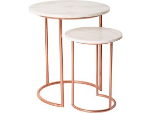 Oliver Bonas - Muse Marble & Copper Nesting Tables