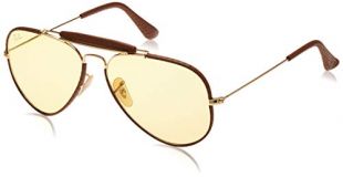 Ray-Ban - Ray-Ban RB3422Q Outdoorsman Craft Aviator Sunglasses, Leather ...