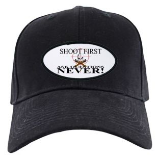 cafepress - Shoot first ask questions NEVER! Baseball Hat on CafePress.com