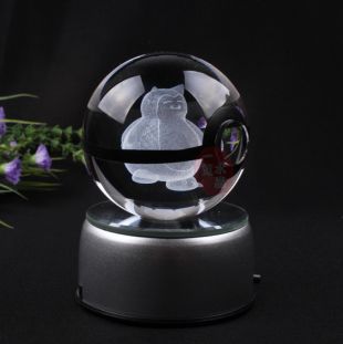 Pokemon GO Snorlax K9 Crystal Pokeball 3D Poke Ball Night Light with ...