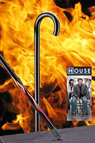 stockshop - Canne Dr House étage Flame Walking Cane, étage en bois d ...