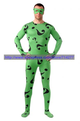 Riddler Jim Carrey Superhero Zentai costume Cosplay Full Body Costumes ...