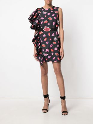 msgm - MSGM Lip Print Mini Dress Farfetch
