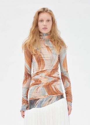 Celine - Robe col roulé en jersey "stretch" imprimé Prêt à Porter | CÉLINE