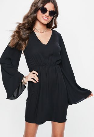 Missguided - Missguided Robe noire manches évasées