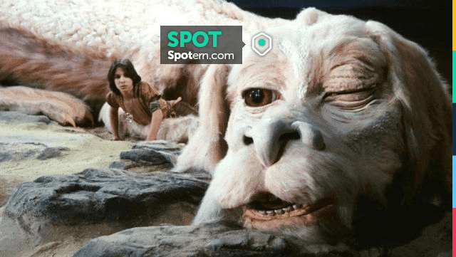 The replica toy of Falkor, the white dragon in the movie The ...