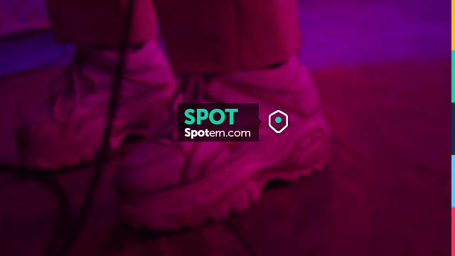 Buf­falo white platform sneakers worn by Milly Toomey as seen in Hot ...