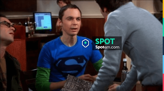 The t-shirt Superman Blue Shield Sheldon Cooper in The Big Bang Theory ...