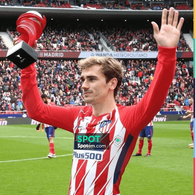 The home shirt Nike team Atletico Madrid worn by Antoine Griezmann on ...