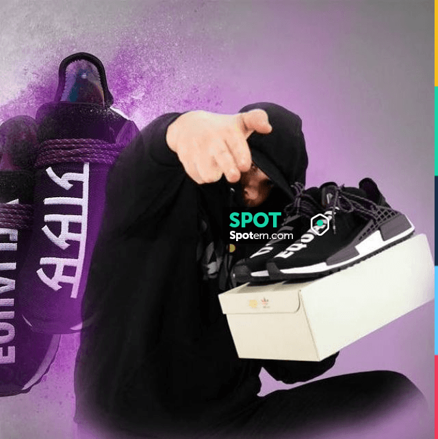 Sneakers black and purple Adidas Human Race on Holi of Tonton Gibs on ...