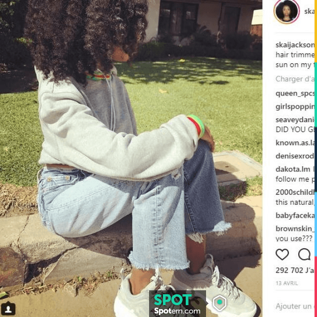 The sneakers sneakers, grey Fila Disruptor II of Skai Jackson on his ...