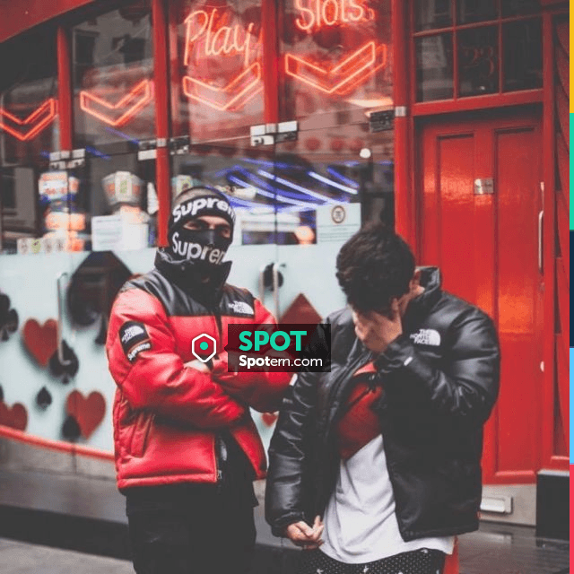 The leather jacket Supreme TNF red that is on the influencer Bulgarian ...