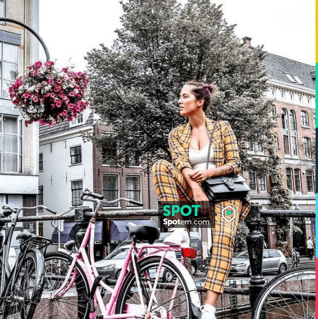 Pants carrot zipper plaid worn by Cindy Van Dyck | Spotern