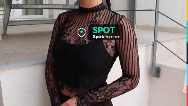 The top transparent black lace Shein in the YouTube Video HAUL TRY-ON ...