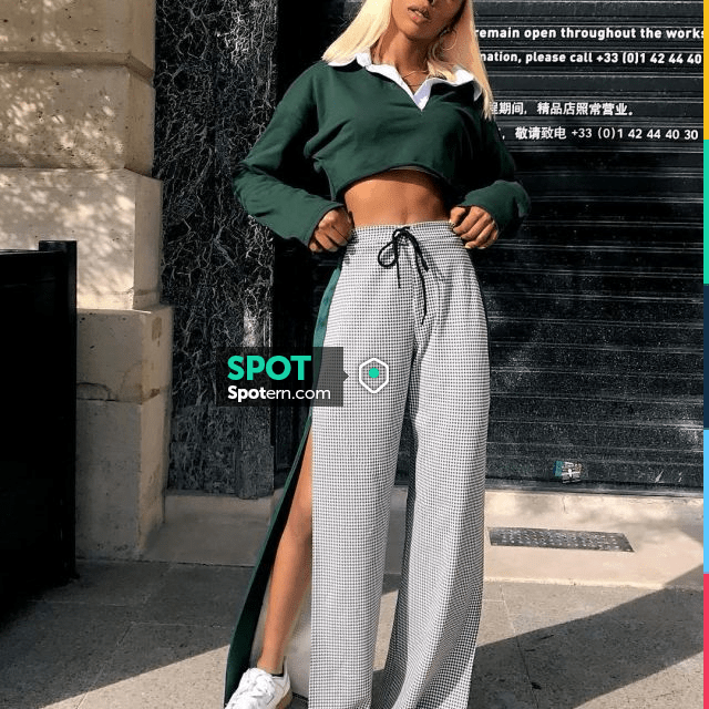 Pants pattern houndstooth with slot Missguided worn by Kimberlyskinny ...