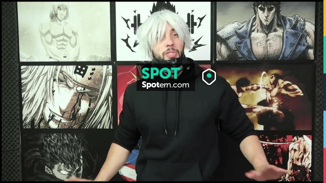 Sweatshirt black hoody Manga Workout in his YouTube video "TRAIN like ...