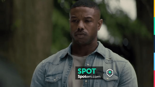 The denim shirt faded worn by Adonis Johnson (Michael B. Jordan) in ...