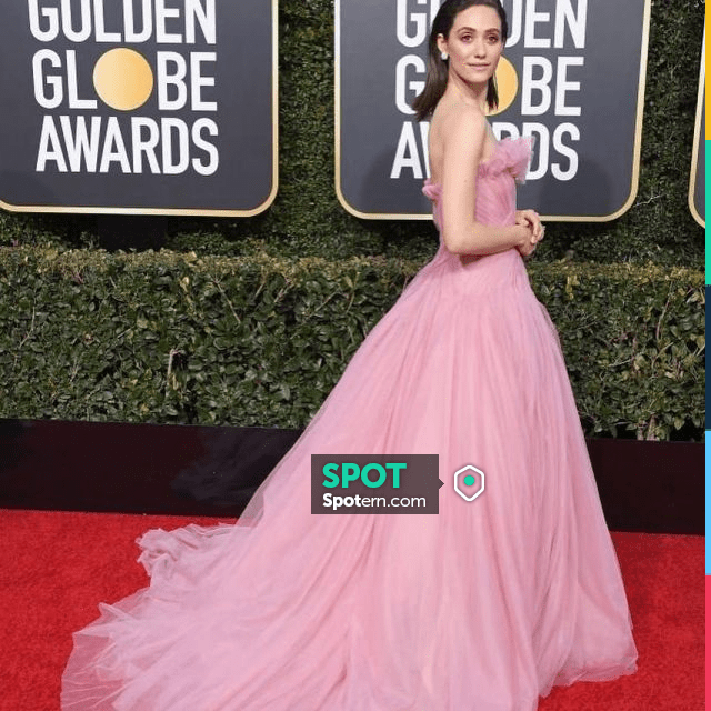 The long dress pink ruffled Emmy Rossum on the account instagram @emmy ...