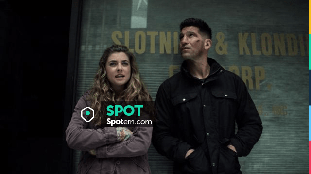 The jean jacket purple worn by Amy Bendix (Giorgia Whigham) in Marvel's ...