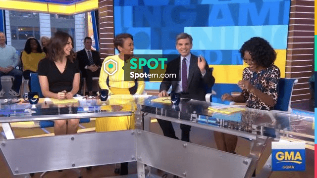 Calvin Klein Yellow Striped Sweater worn by Robin Roberts on Good ...