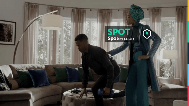 The leather coat blue Alice + Olivia Monica Colby (Wakeema Hollis) in ...