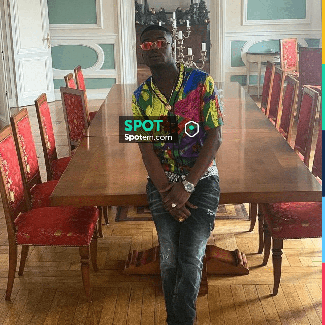 The shirt Versace worn by Ninho on his account Instagram | Spotern