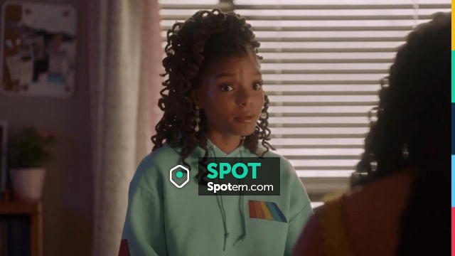 Free and Easy Natural Rainbow Cropped Hoodie Mint Green worn by Sky ...