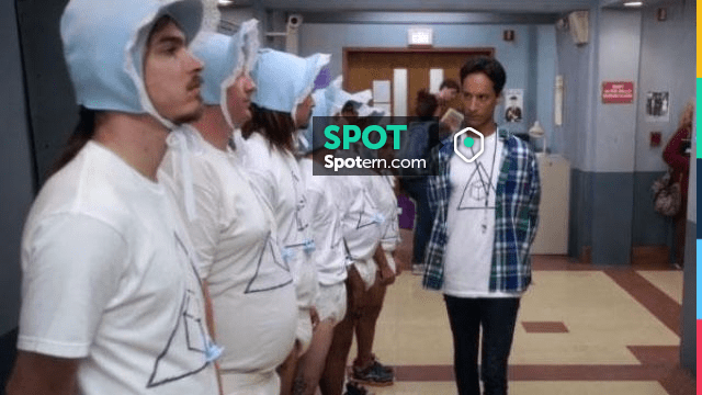 Delta Cubes T-Shirt in White worn by Abed Nadir (Danny Pudi) in ...