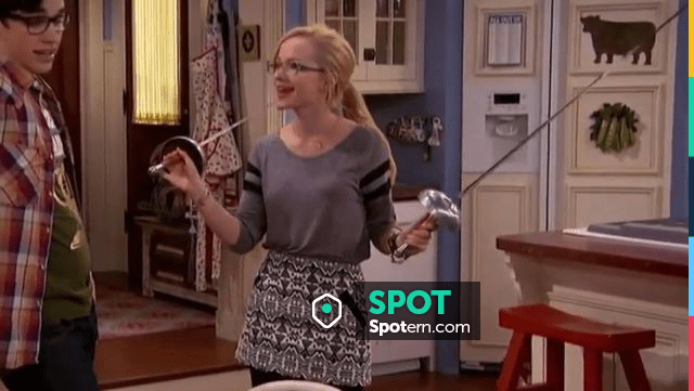 Topshop Jacquard Pelmet Skirt worn by Liv Rooney (Dove Cameron) in Liv ...