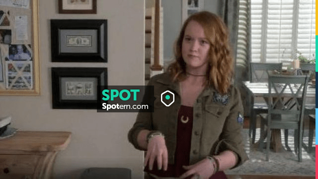 Zara Military Jacket with Embroidered Butterflies worn by Abby Hammond ...