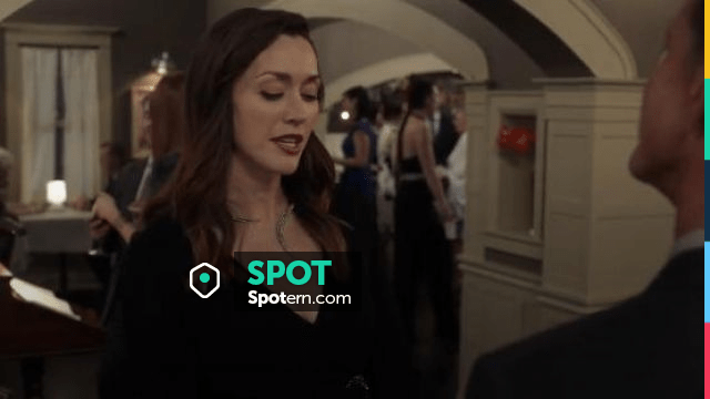 David Meister Long-Sleeve Embellished Faux-Wrap Gown worn by Abigail ...