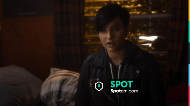 Topshop Luxe Leather Biker Jacket worn by Audrey Jensen (Bex Taylor ...