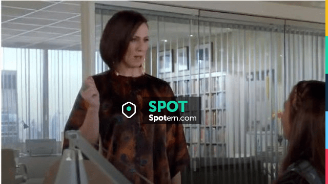 Givenchy Peacock Feather Print Top worn by Diana Trout (Miriam Shor) in ...
