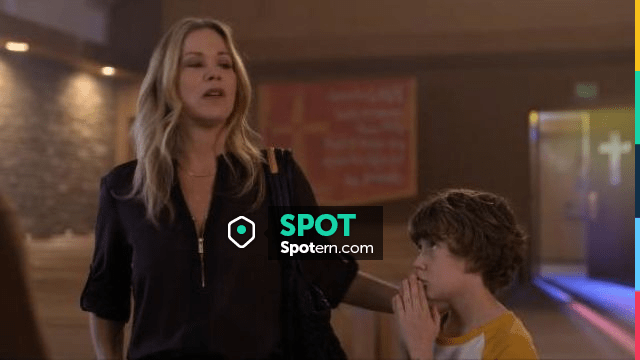 Calvin Klein Two-Tone Zip Blouse worn by Jen Harding (Christina ...