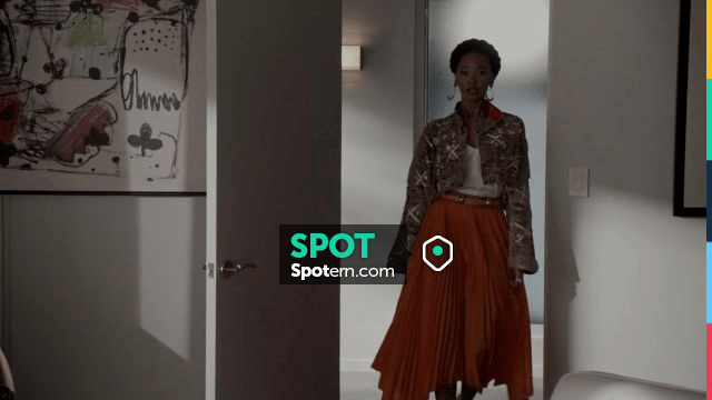 The skirt orange asymmetric Monica Colby (Wakeema Hollis) in Dynasty ...