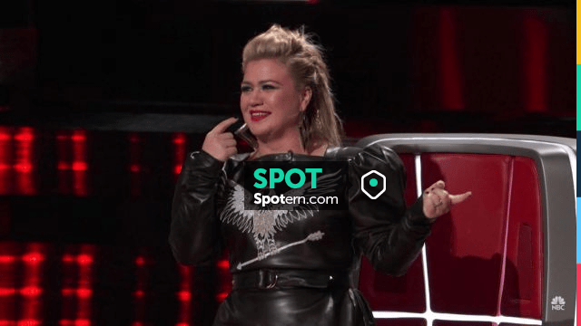 Montana brodé robe en cuir portés par Kelly Clarkson sur La Voix 2019 ...