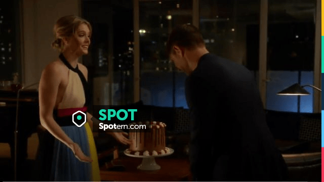 Fausto Puglisi Color Block Short Halter Top Tulle Dress worn by Sutton Brady (Meghann Fahy) in ...